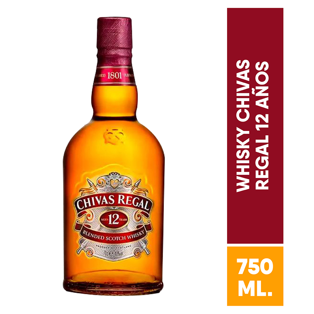 Whisky CHIVAS REGAL 12 años Botella 700ml - Licores | Licorerias.com.pe